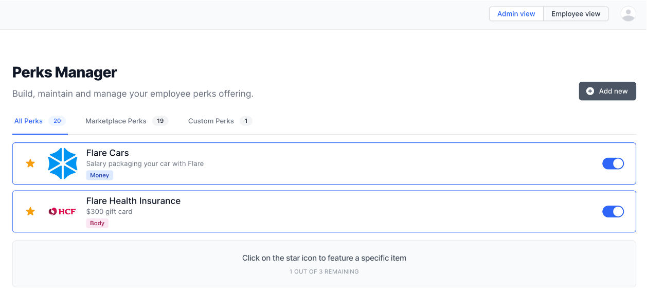 Managing Perks – Partner
